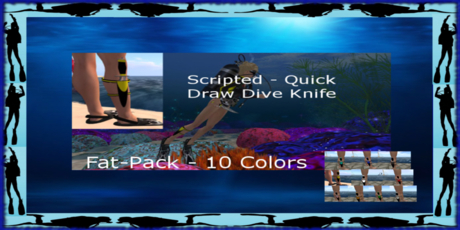 Second Life Marketplace - Scuba - Dive Knife - Scripted - Fat Pack